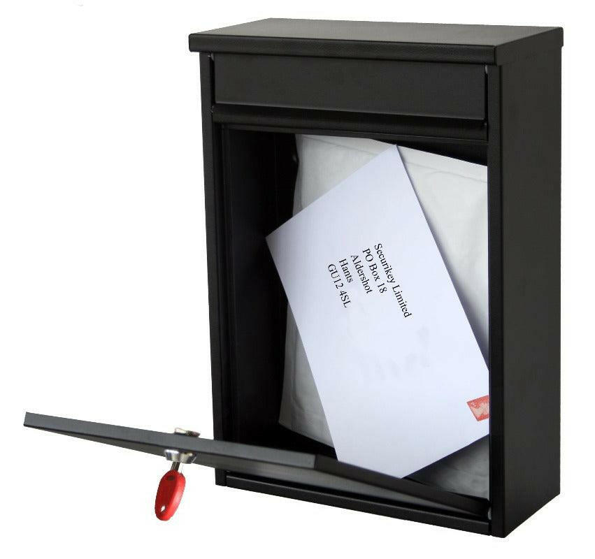 Securikey Standard Front Loading Medium Post Box in Black – Safe Place ...